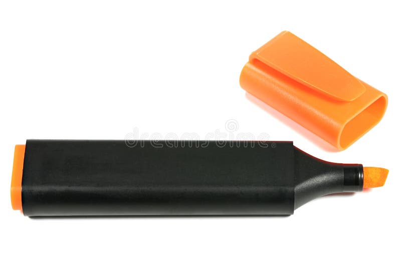 Orange highlighter stock image. Image of neon, underline - 83126727