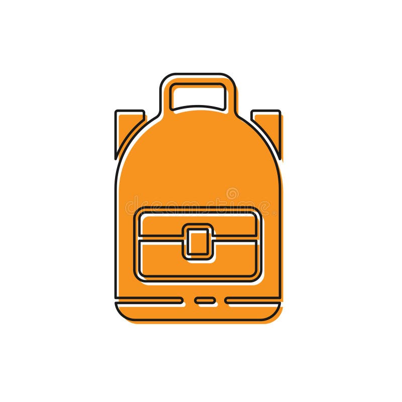 Orange Hiking Backpack Icon Isolated on White Background. Camping and ...