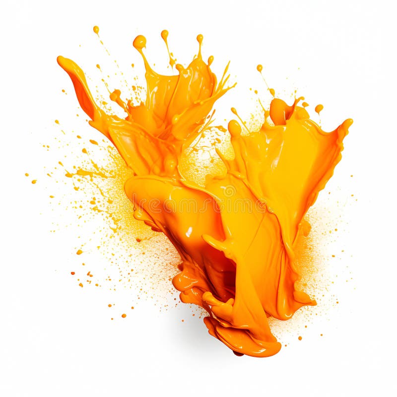 Orange Holi Paint Splash on White Stock Illustration - Illustration of ...