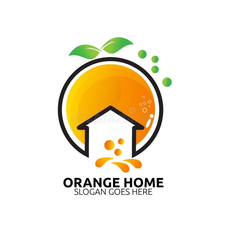 Orange Home Logo Vector Concept, Icon, Element, and Template for ...