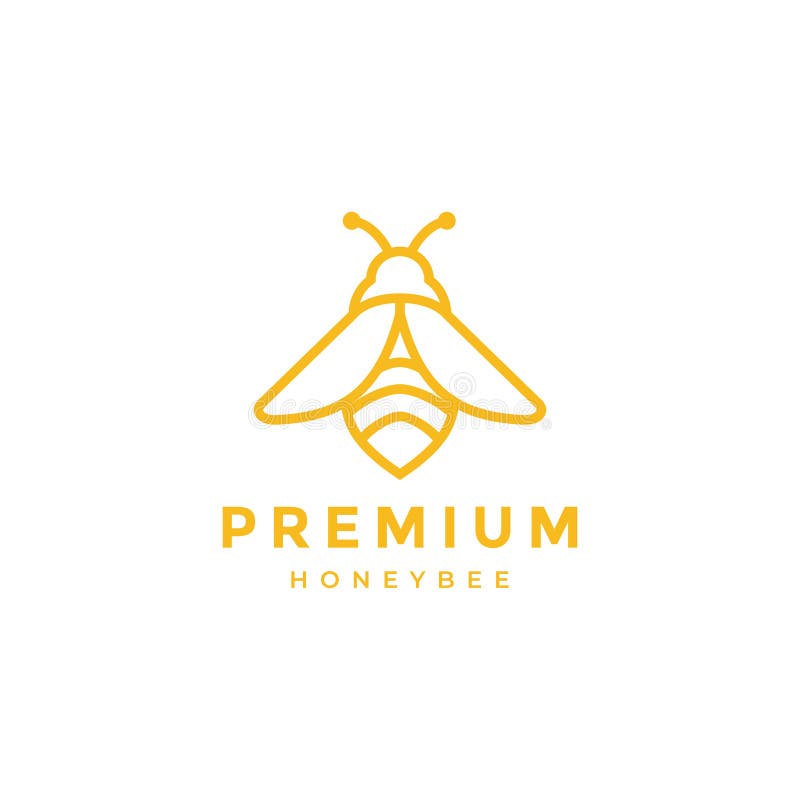 Orange Honey Bee Line Modern Logo Design Stock Vector - Illustration of ...