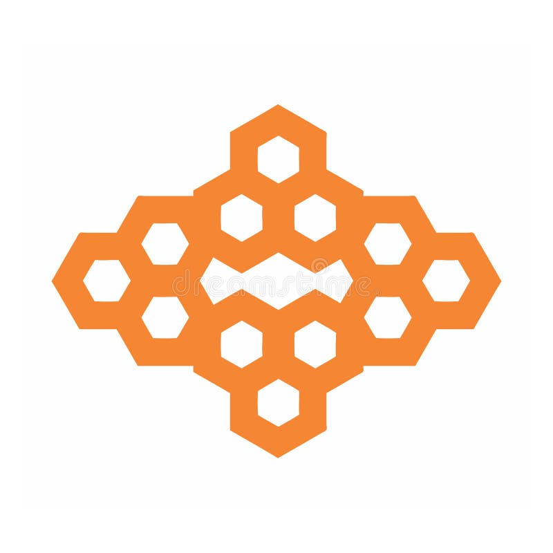Orange Honeycomb Shape Pattern Vector Logo and Background Stock Vector ...