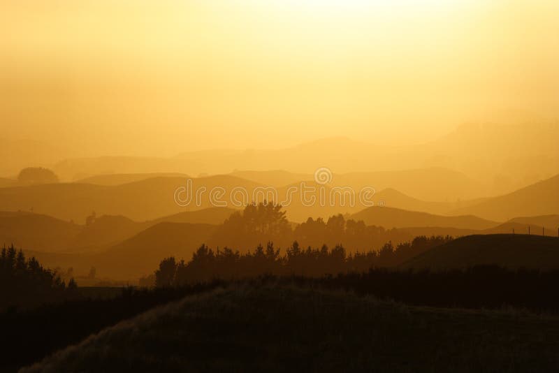 Orange Horizons stock photo. Image of orange, hill, mist - 3048080