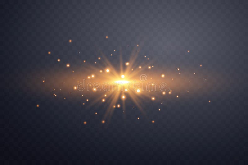 Orange Horizontal Lensflare. Light Flash with Rays or Spotlight and ...