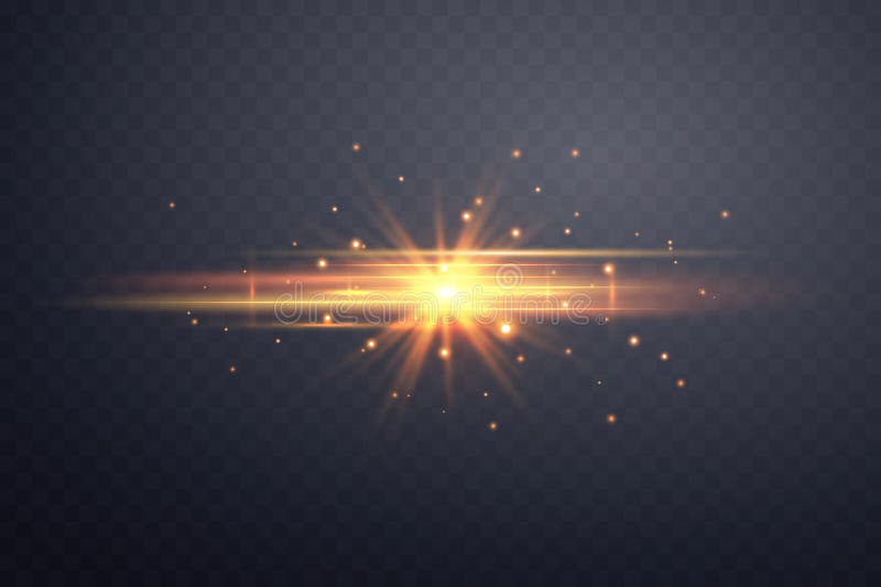 Orange Sunlight Lens Flare, Sun Flash with Rays and Spotlight. Glowing ...