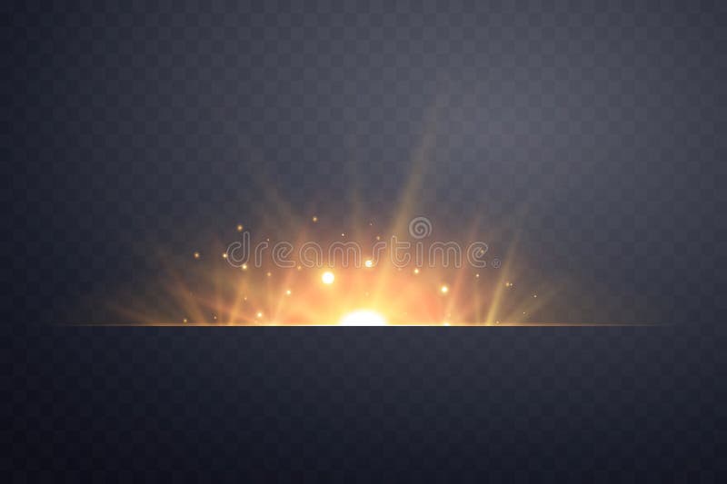 Orange Horizontal Lensflare. Light Flash with Rays or Spotlight and ...