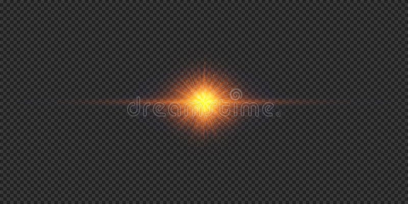 Orange Horizontal Light Effect of Lens Flares Stock Vector ...