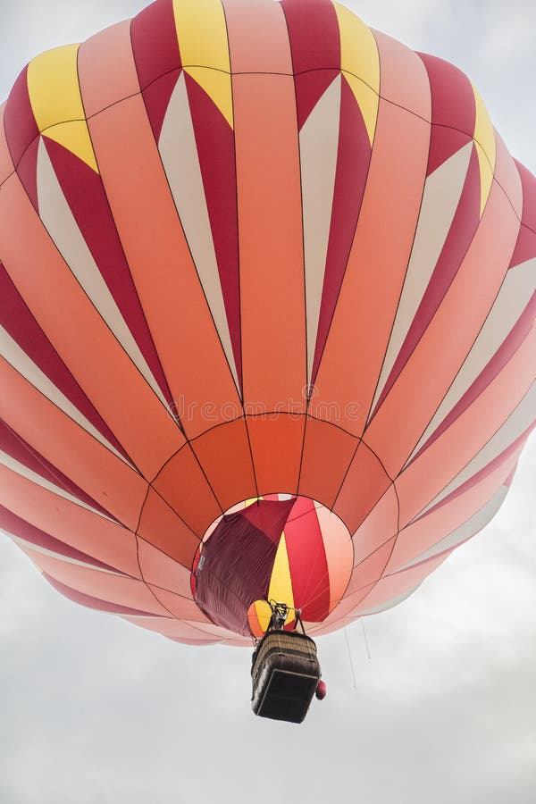 Orange Hot Air Balloon in the Sky Stock Image - Image of balloons ...