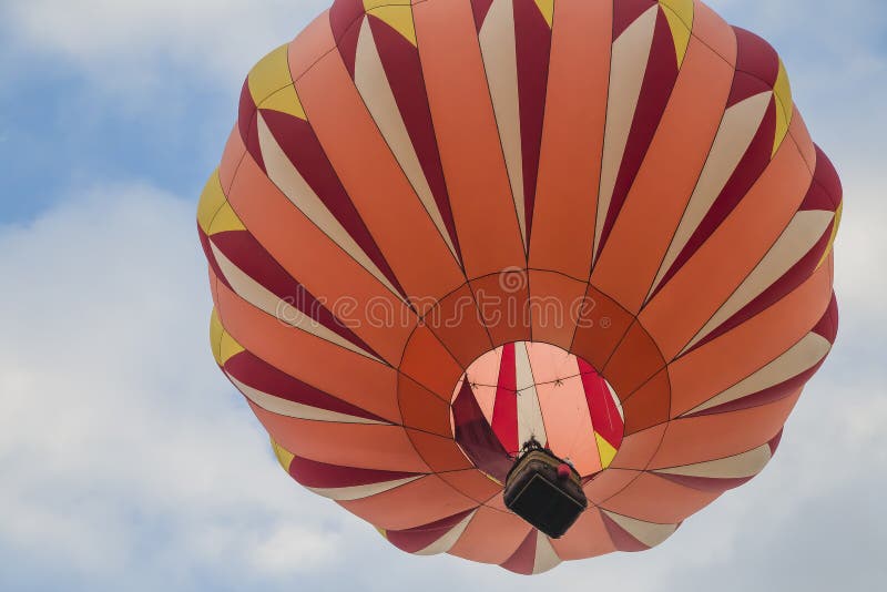 Orange Hot Air Balloon in the Sky Stock Image - Image of background ...
