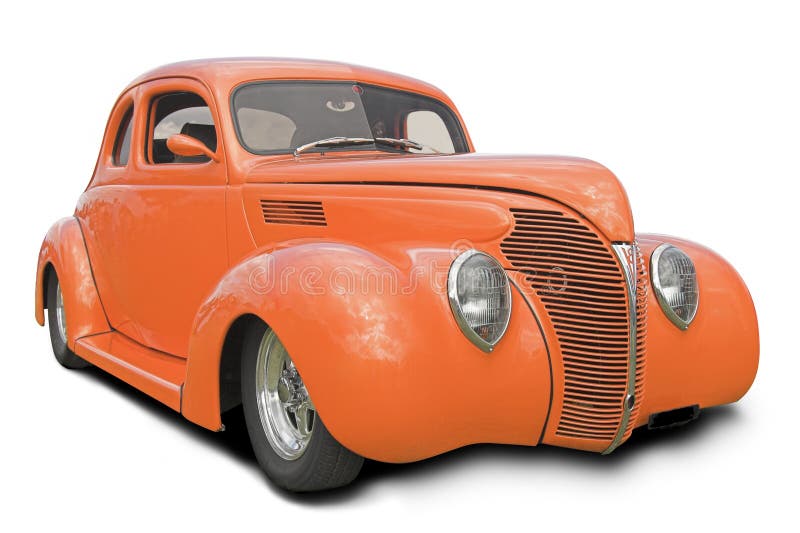 Orange Hot Rod Car stock photo. Image of speed, fifties - 2553772