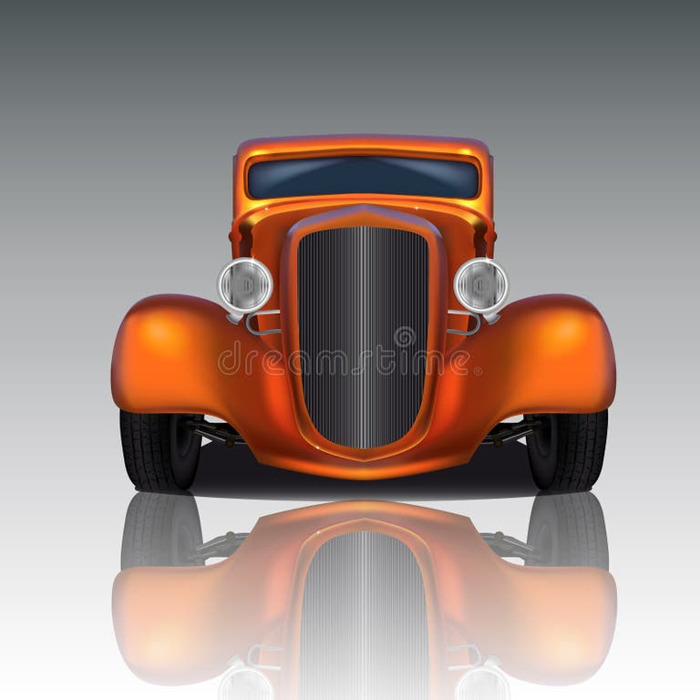 Orange Hot Rod stock illustration. Illustration of classic - 38495758