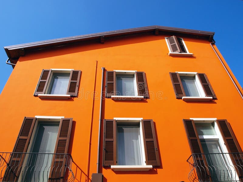 Orange house stock image. Image of painted, building - 16545721