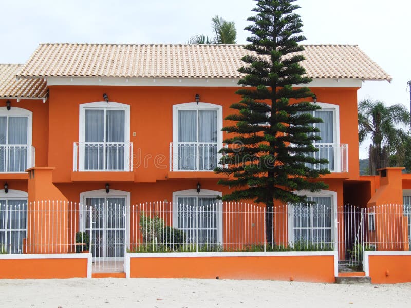 Orange house stock image. Image of painted, building - 16545721