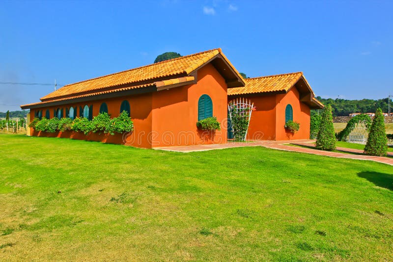 Orange house stock photo. Image of environment, hotel - 27552642