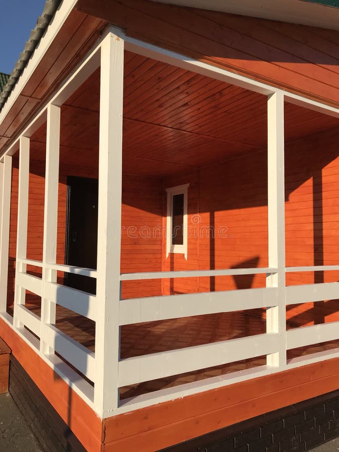Orange house stock image. Image of white, wood, beautiful - 122876687