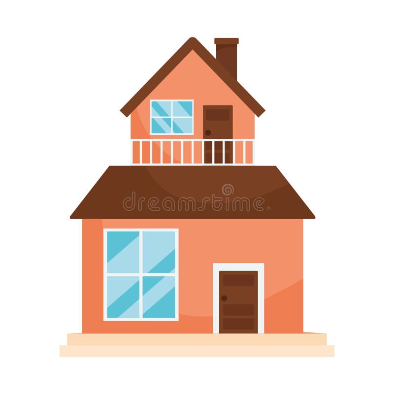 Orange house icon stock vector. Illustration of real - 273137881
