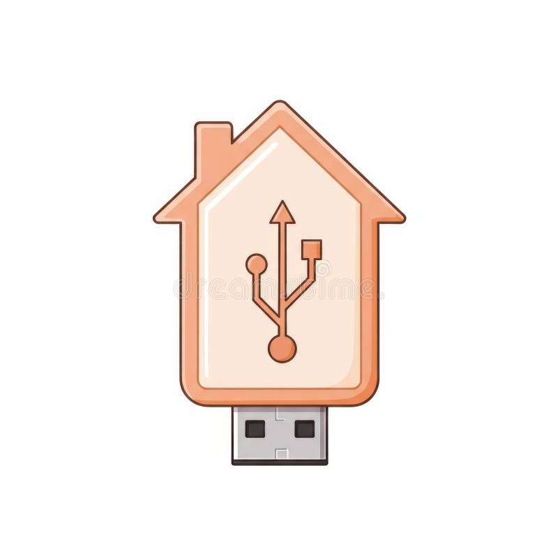 Orange House Shaped USB Flash Drive Illustration Stock Illustration ...