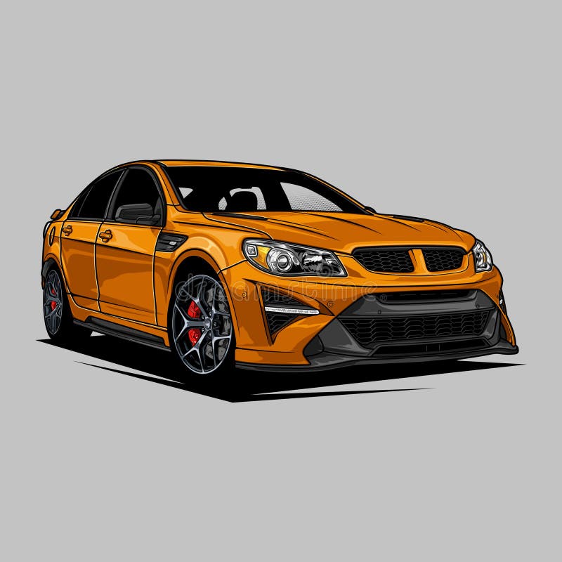 Orange HSV GTSR W stock illustration. Illustration of cartoon - 379873603