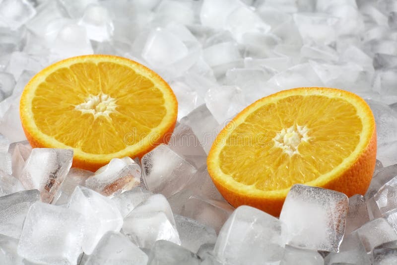 Orange on ice stock photo. Image of sour, slice, cuisine - 1823532