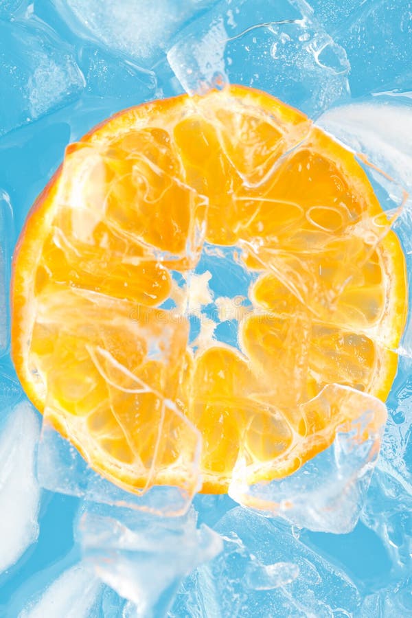 Orange and ice stock photo. Image of drip, slice, frozen - 23487256