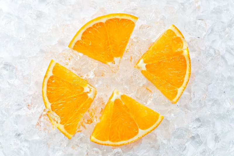Orange with ice stock photo. Image of transparent, juicy - 38272382