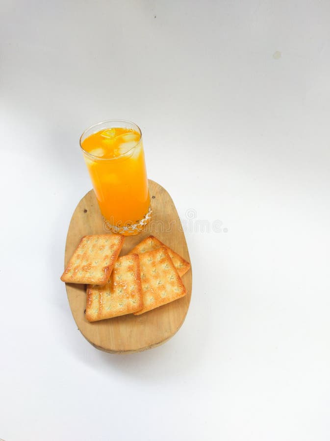 Orange Ice and Wheat Crackers Stock Photo - Image of orange, snack ...