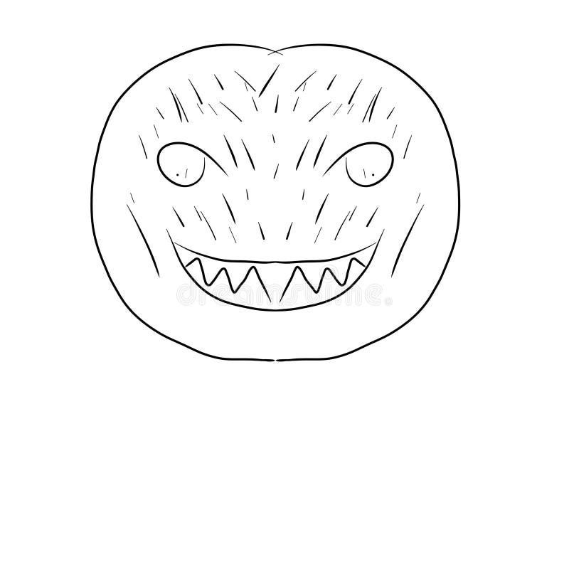 Orange Icon Art with Angry and Aggressive Smile Stock Illustration ...