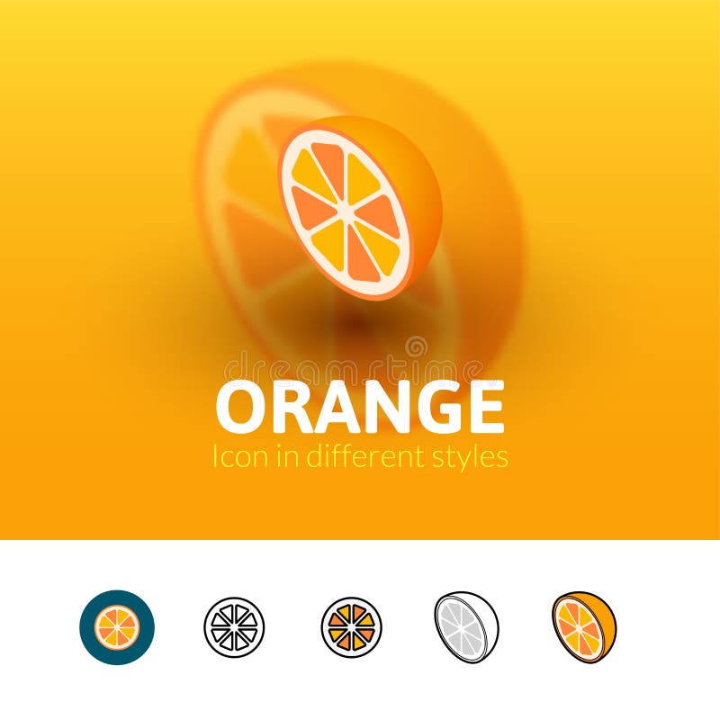 Orange Icon in Different Style Stock Vector - Illustration of logo ...