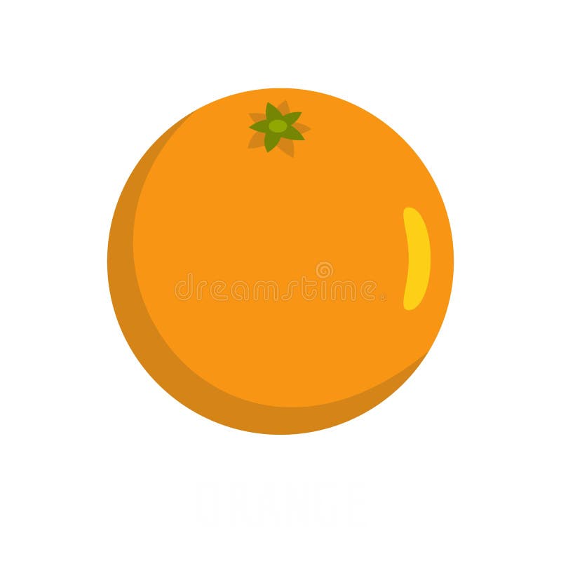 Orange icon, flat style stock vector. Illustration of orange - 107141809