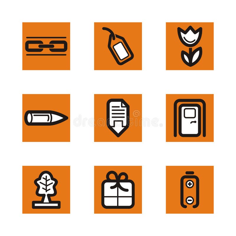 Orange icon series stock illustration. Illustration of chain - 2466297