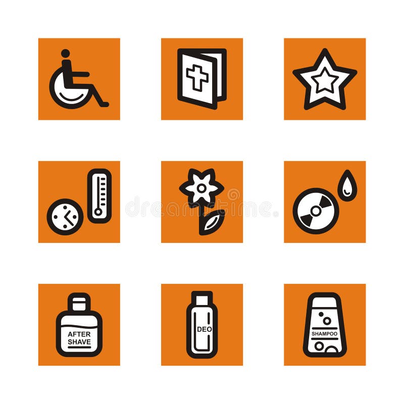 Orange icon series stock illustration. Illustration of elements - 2466356