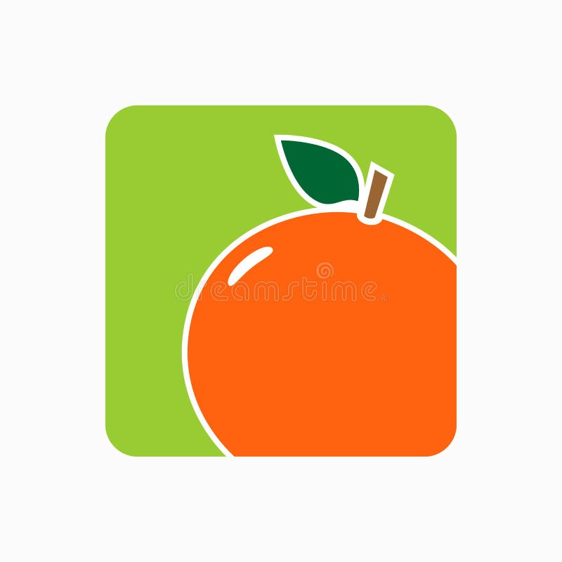 Orange Icon Simple Flat Vector Illustration. Fresh Orange Sign Stock ...
