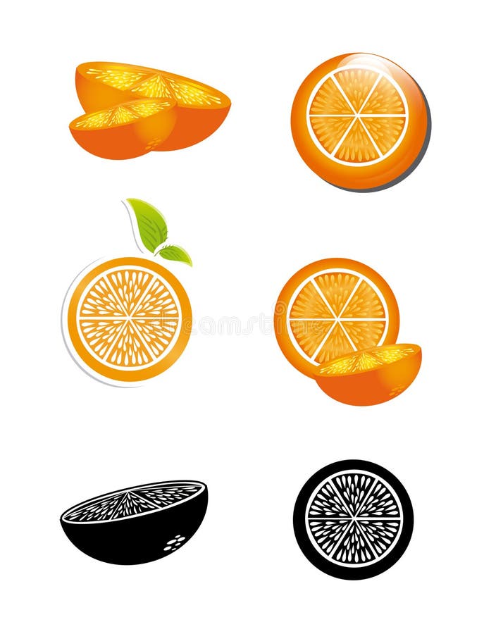 Orange icons stock vector. Illustration of notice, button - 31153429