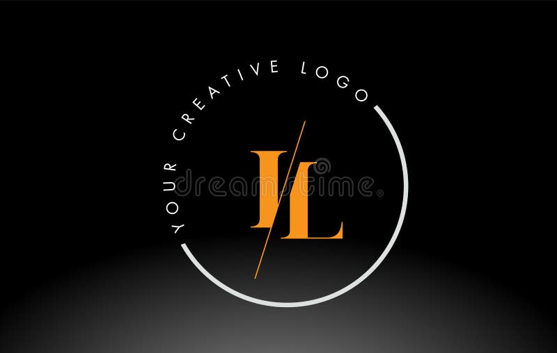 I Orange L Serif Letter Logo Design with Creative Intersected Cut Stock ...