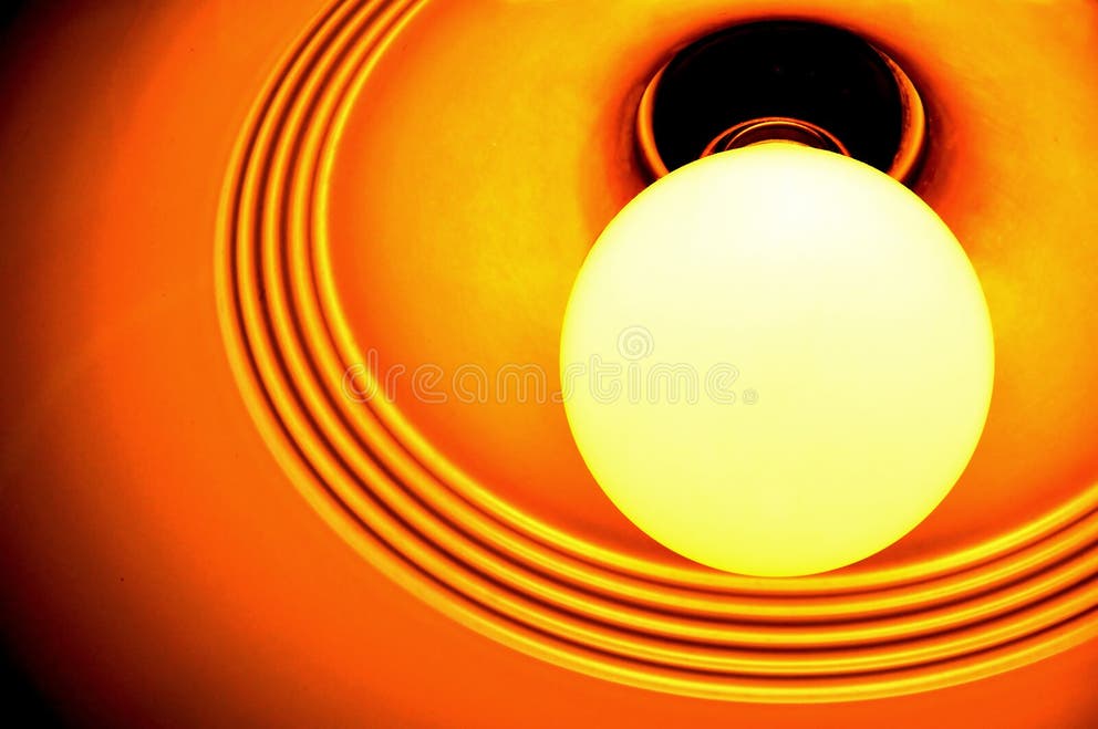 Orange Incandescent Light Bulb Stock Photo - Image of rustic ...