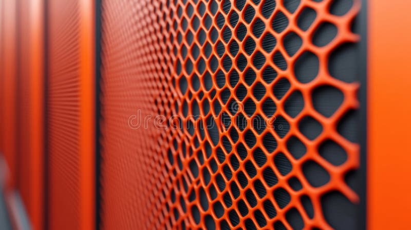 Orange Industrial Grid Pattern - Modern Ventilation System Detail Stock ...