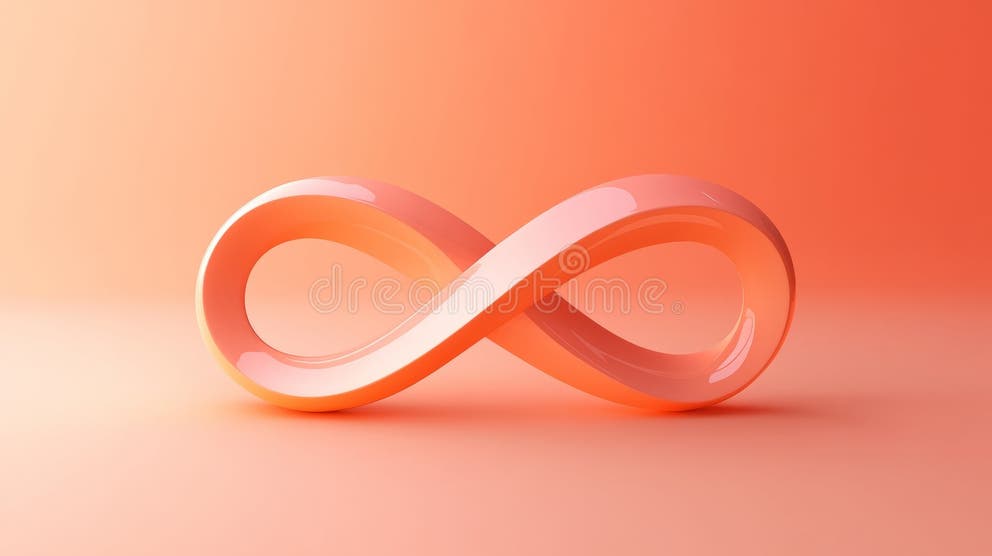 Orange Infinity Loop on a Soft Gradient Background. Stock Photo - Image ...