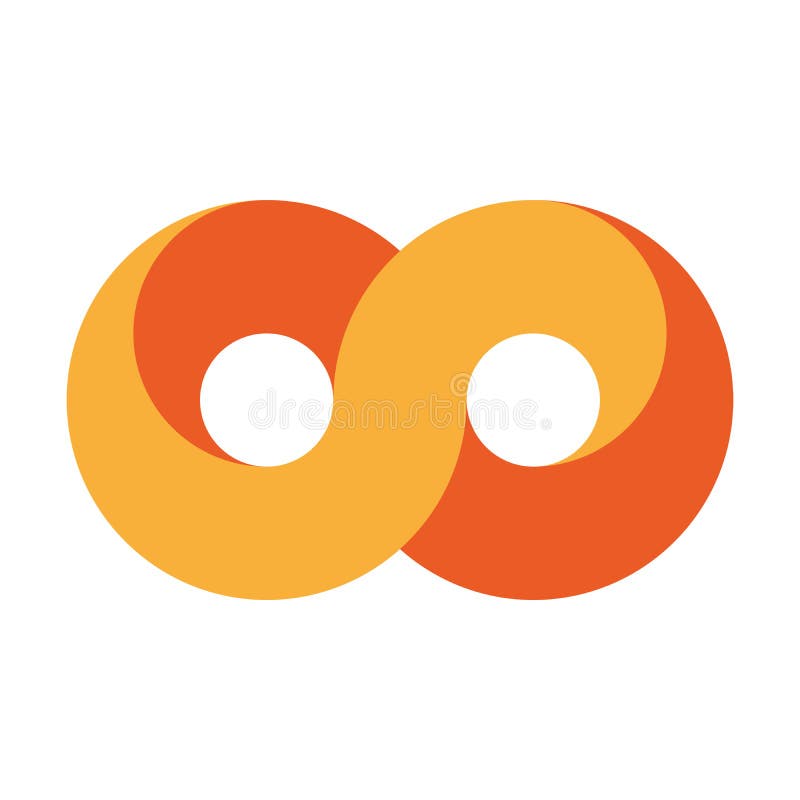 Orange Infinity Symbol Icon. 3D-like Gradient Design Effect Stock ...