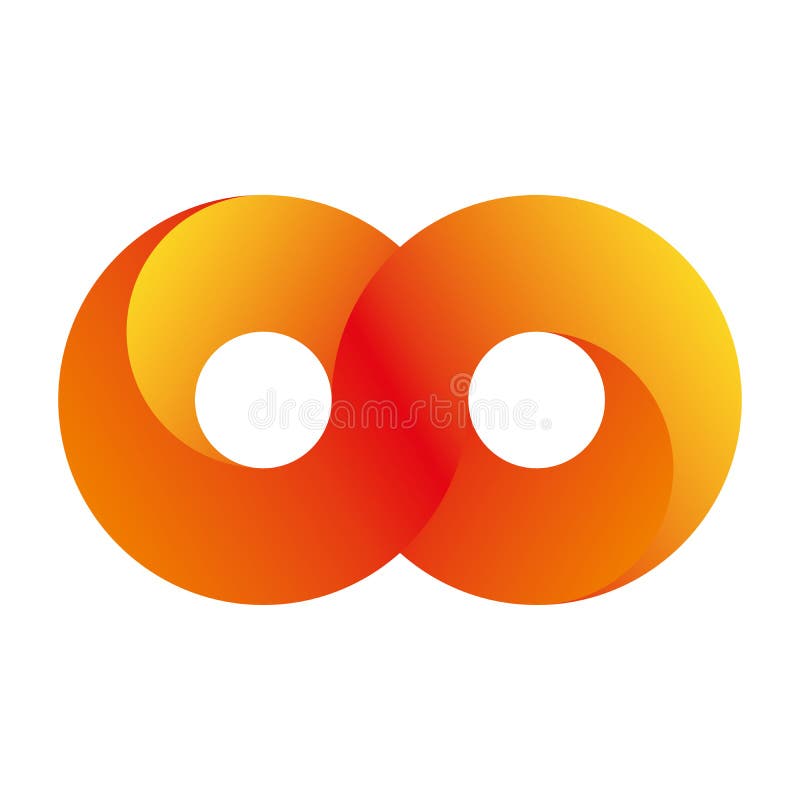 Orange Infinity Symbol Icon. 3D-like Gradient Design Effect Stock ...