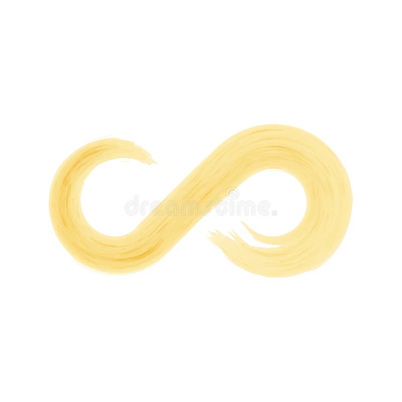 Orange Infinity Symbol Icon. Hand Drawn Watercolor Vectori Illustration ...