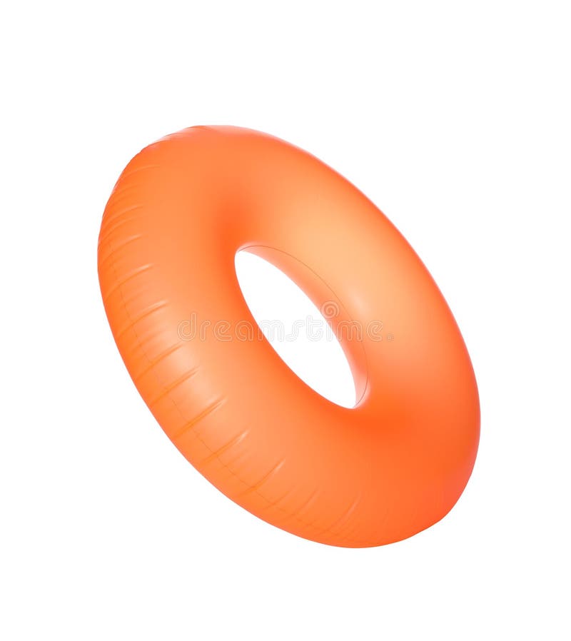 Orange Inflatable Ring Isolated on White. Beach Accessory Stock Image ...