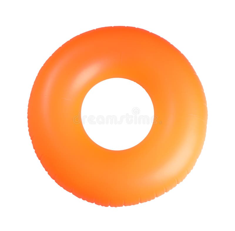 Orange Inflatable Ring Isolated on White. Beach Accessory Stock Image ...