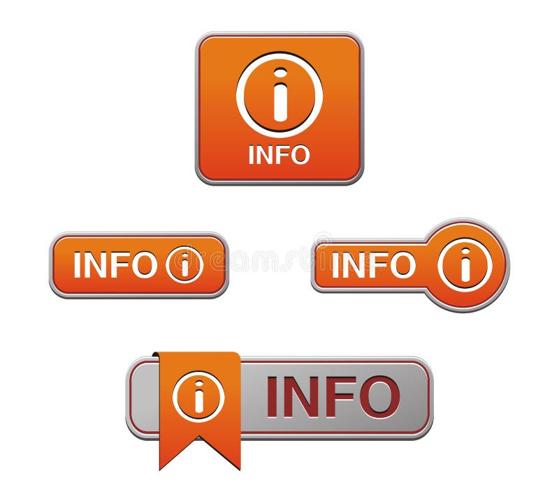 Orange info button stock illustration. Illustration of rounded - 34388030