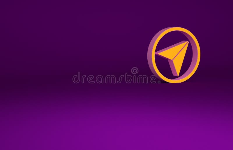 Orange Infographic of City Map Navigation Icon Isolated on Purple ...