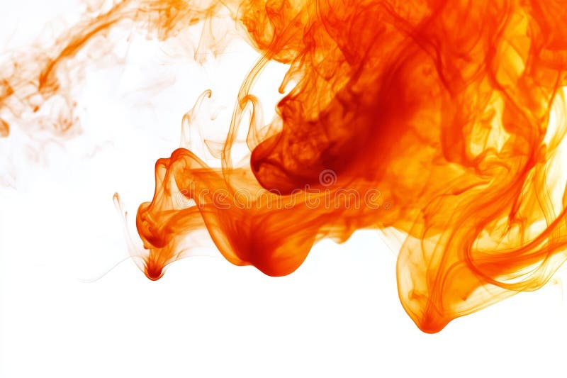 Orange Ink Diffusing in Water, Against a White Background Stock Photo ...