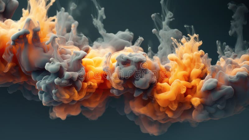 Orange Ink Splash Under Water Stock Illustration - Illustration of ...