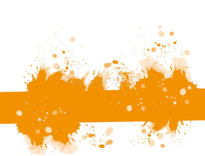 Orange ink splat banner stock illustration. Illustration of shape ...