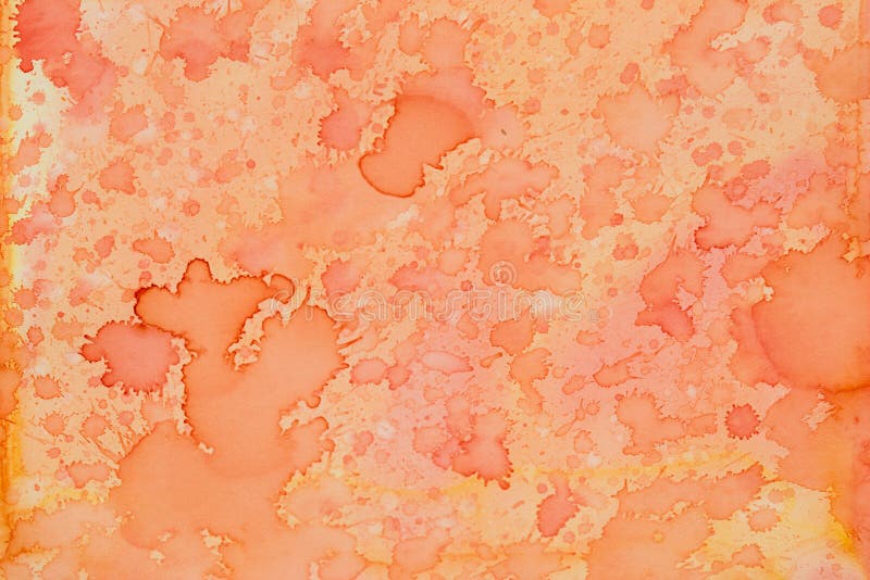 Orange Ink Watercolor Painted on Paper Background Texture Stock Photo ...