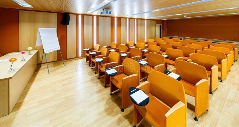 Orange Conference Presentation Seats Stock Photo - Image of attend ...