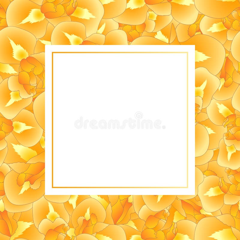 Orange Iris Flower Banner Card. Vector Illustration Stock Vector ...